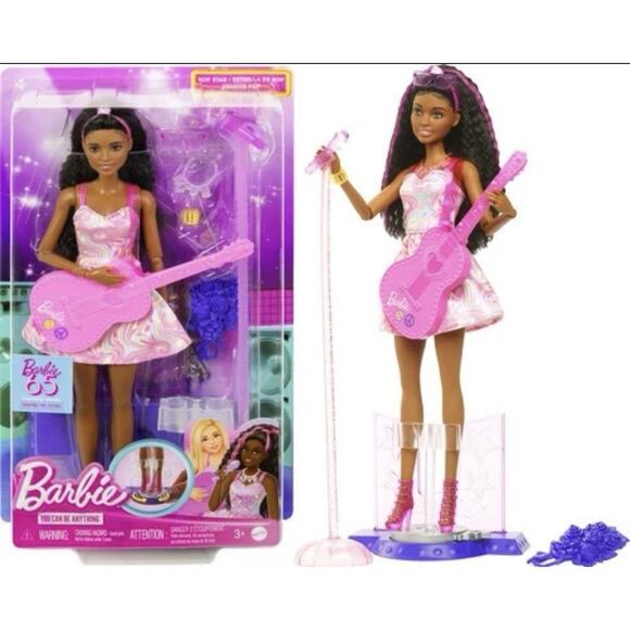 Mattel | Toys | Barbie Pop Star Doll With Guitar Mic Stand Stage 65th ...